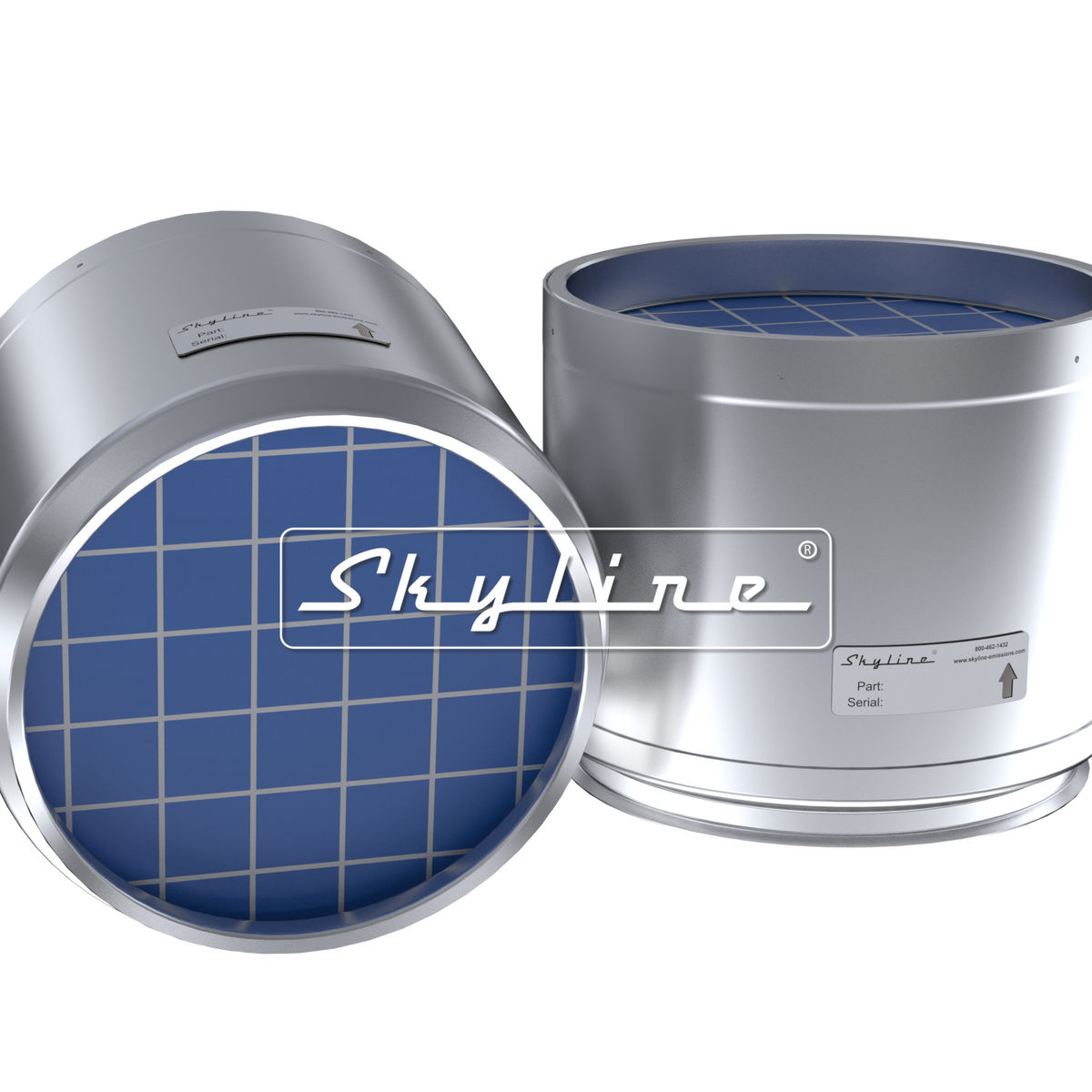 DJ0715 New Skyline DPF - Detroit Diesel DD5/DD8 (Clamps & Gaskets Incl ...